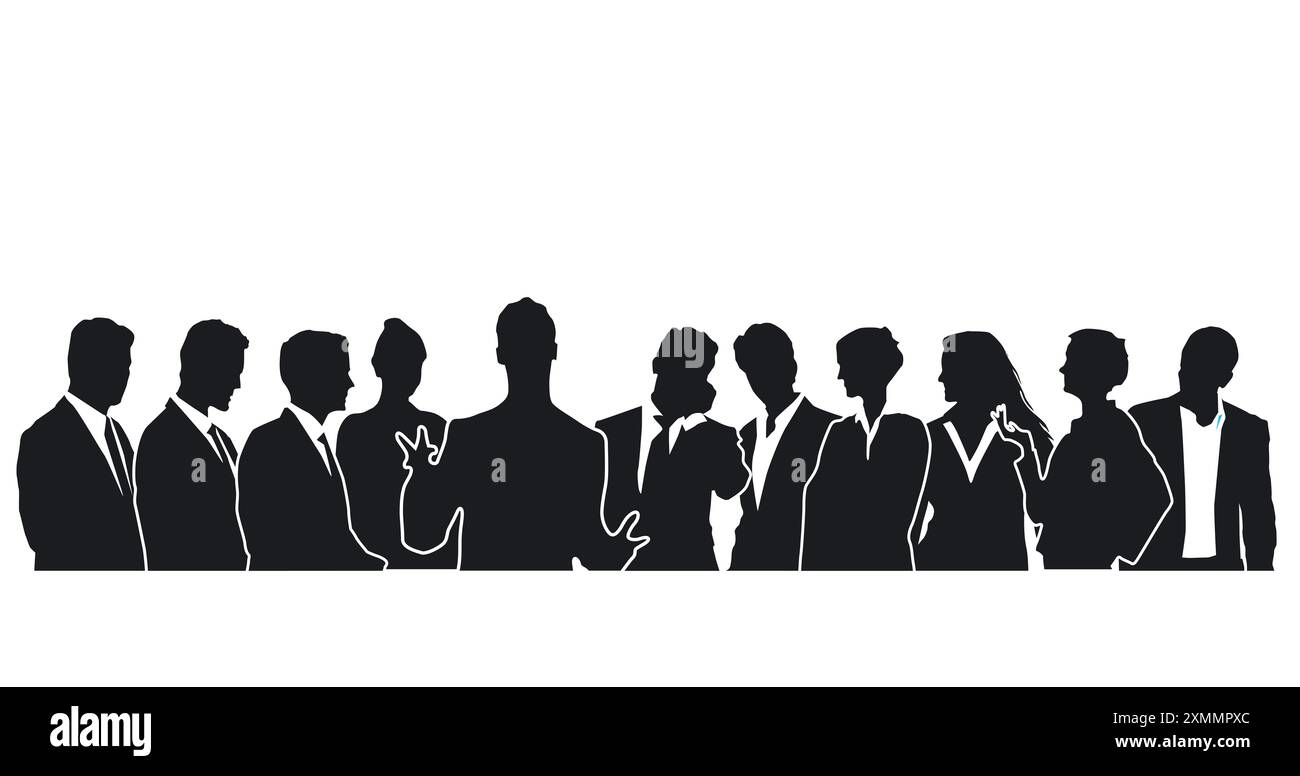 Working groups of people at a meeting illustration hi-res stock ...