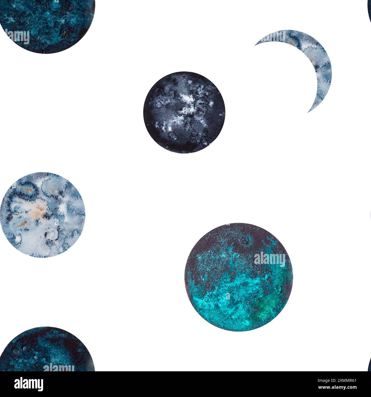 Seamless pattern Crescent moon and moon celestial elements ...