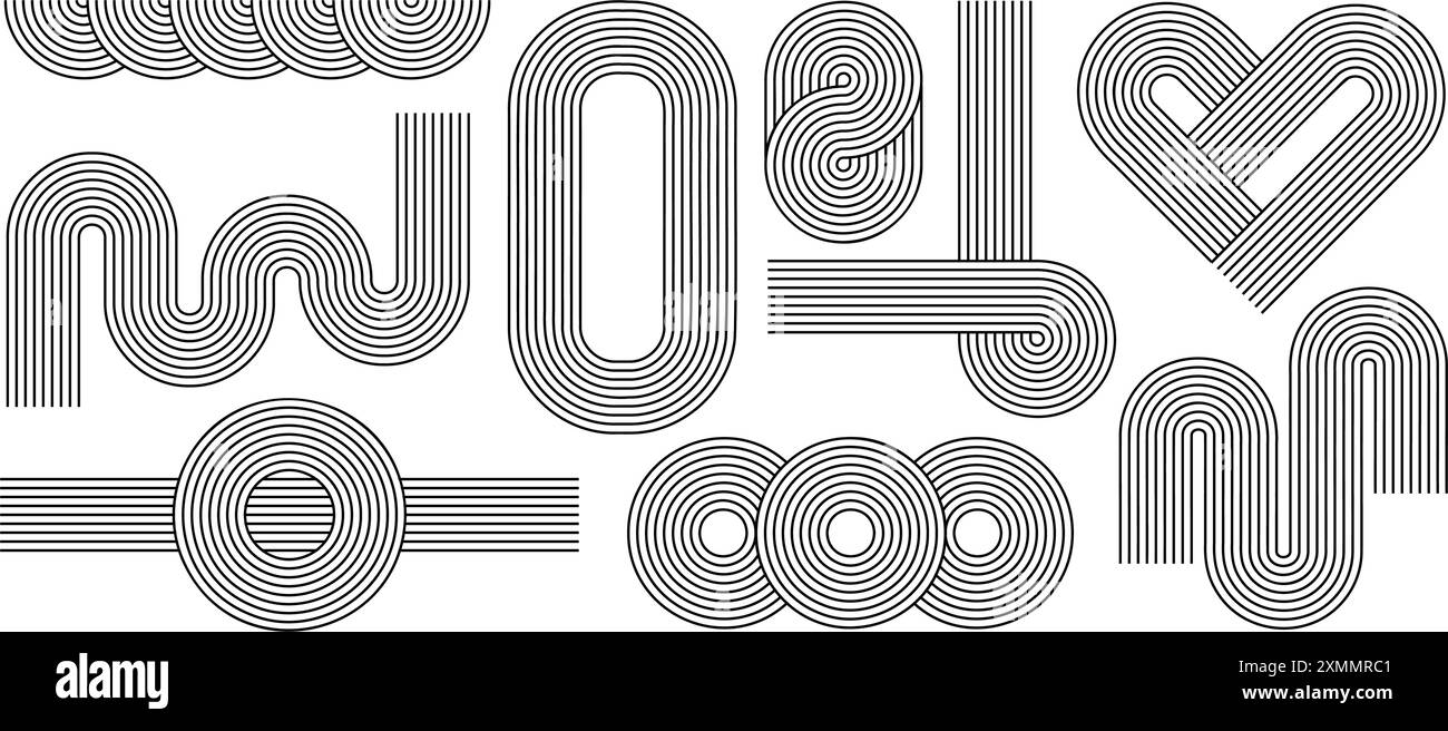 Zen arch set, simple line arch and shapes. Geometric Japanese zen ...