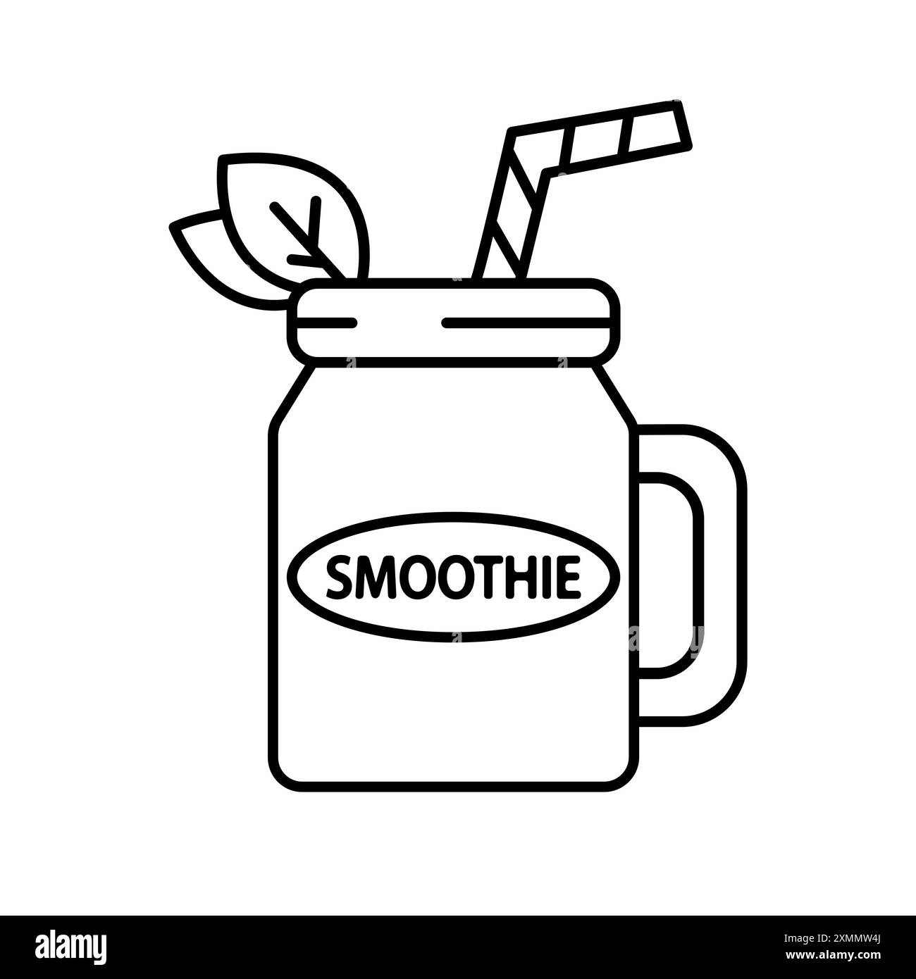 Smoothie Outline Icon Healthy Drink Vector Logo Stock Vector Image ...