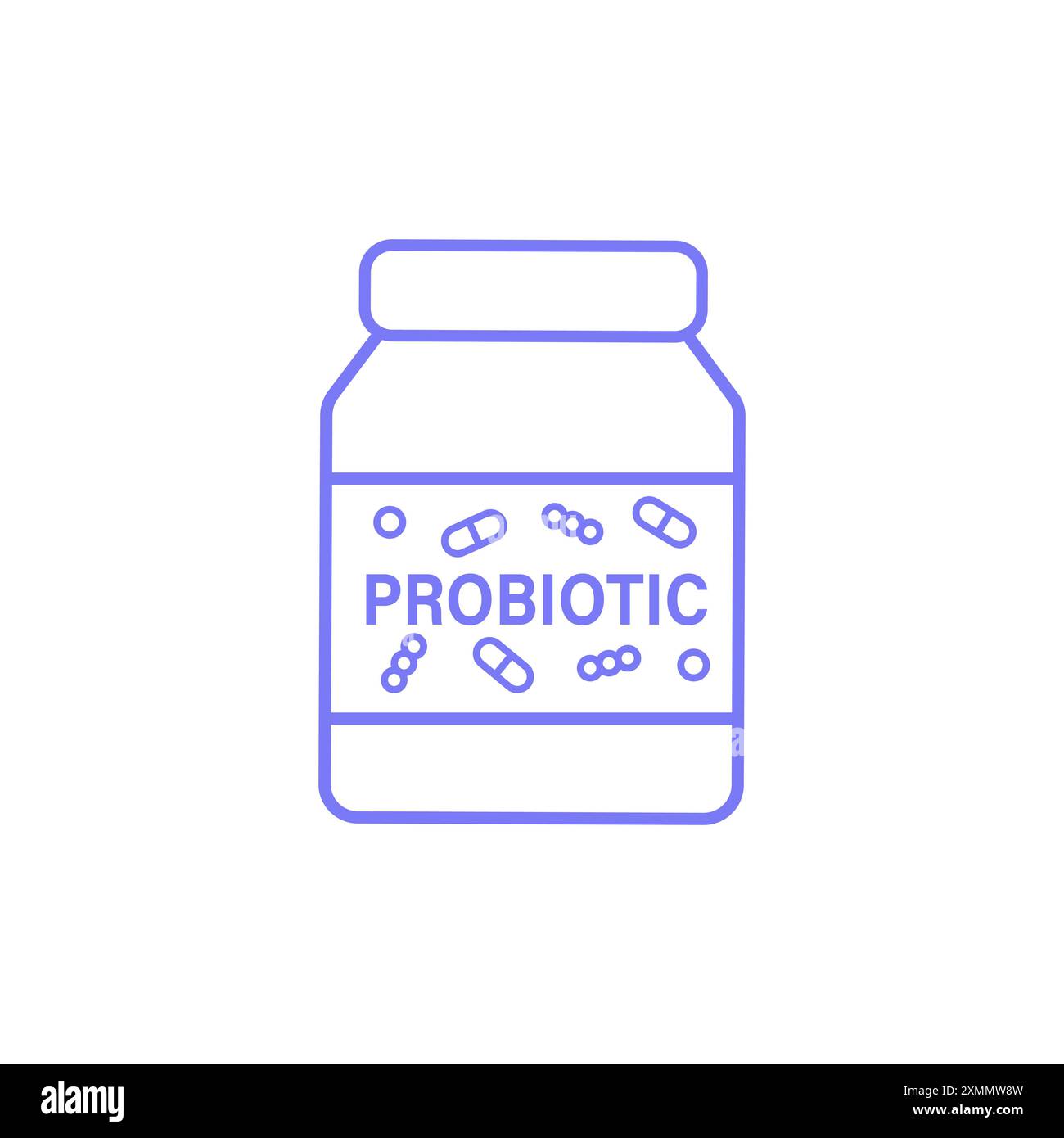 Probiotics bacteria logo badge design outline icon Stock Vector Image ...