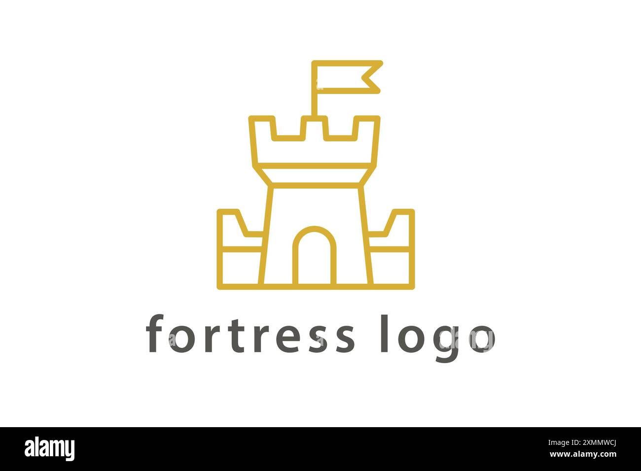 Castle Fortress Logo Tower Icon Sign Vector Emblem Stock Vector Image ...