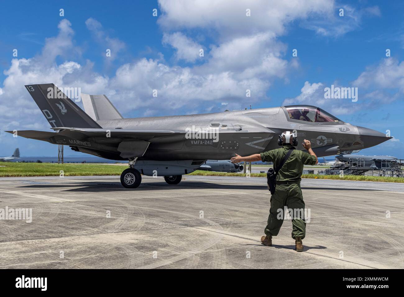 A U.S. Marine Corps F-35B Lightning II aircraft, with Marine Fighter ...