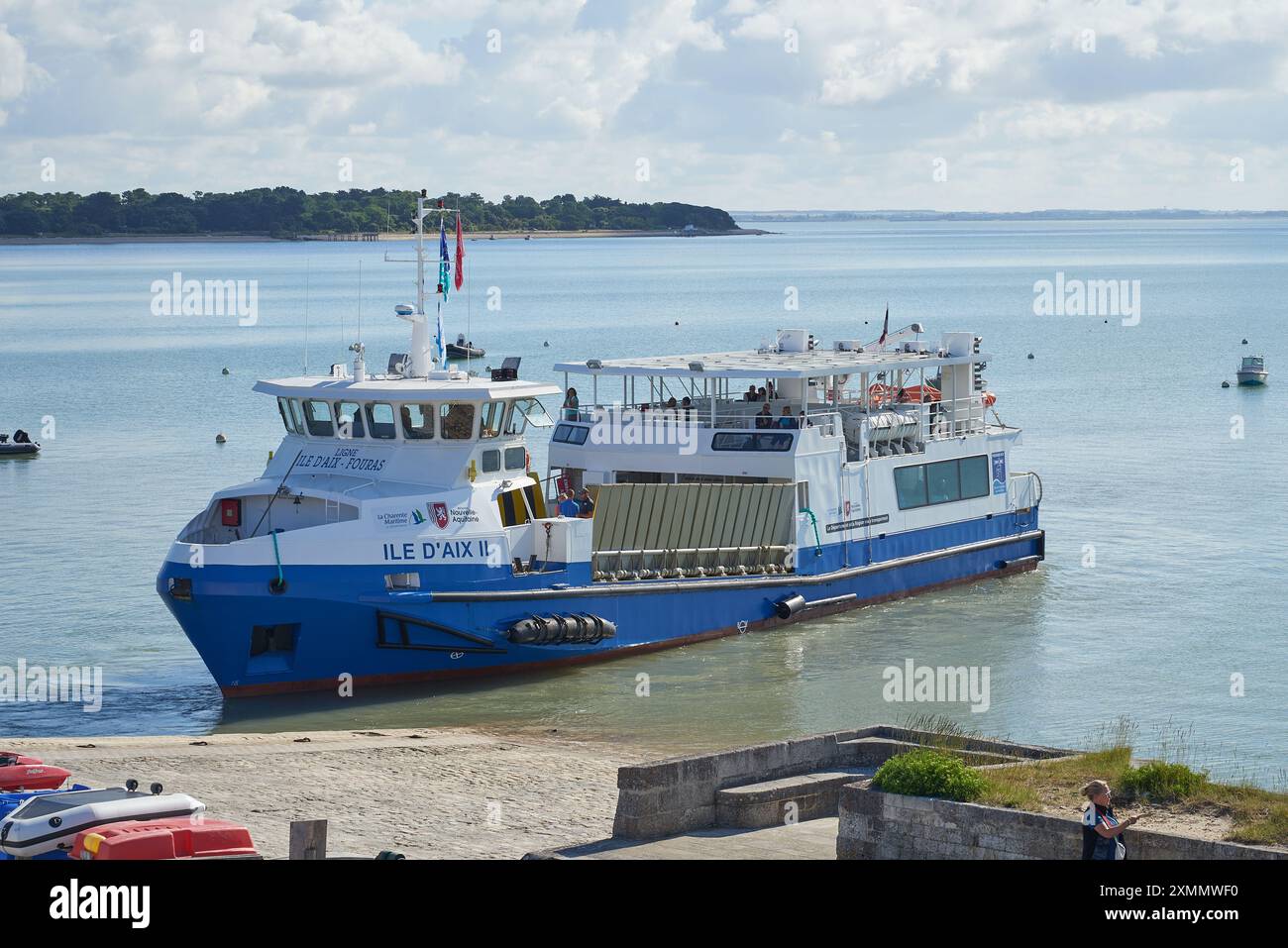 AIX ISLAND, CHARENTE MARITIME, FRANCE - JULY 13, 2024: Ferry named Ile ...