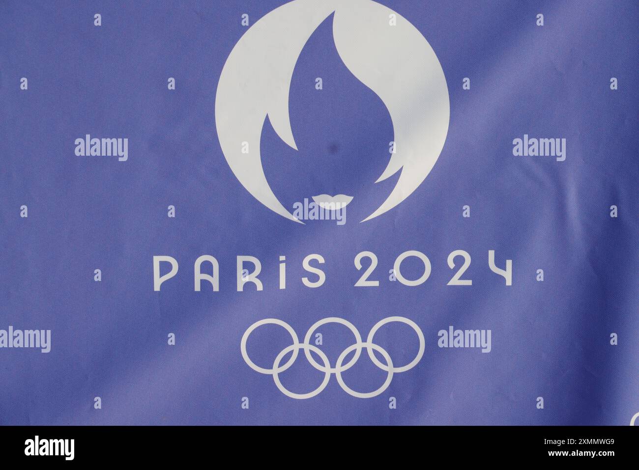 Signage, logos and symbols of the Paris 2024 Olympic Games. Bordeaux ...