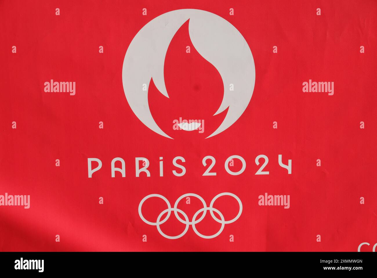 Signage, logos and symbols of the Paris 2024 Olympic Games. Bordeaux ...