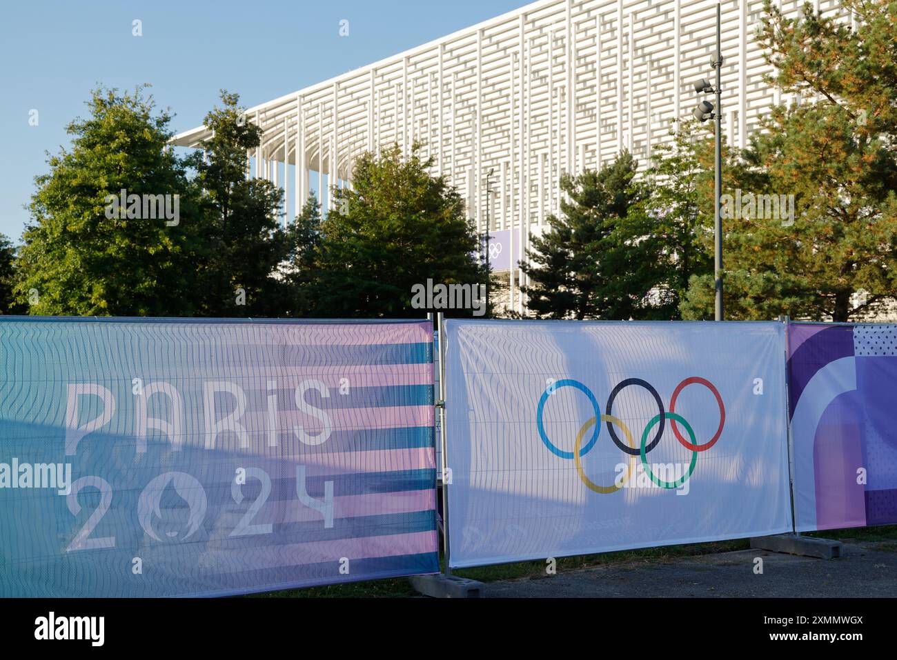 Signage, logos and symbols of the Paris 2024 Olympic Games. Bordeaux ...
