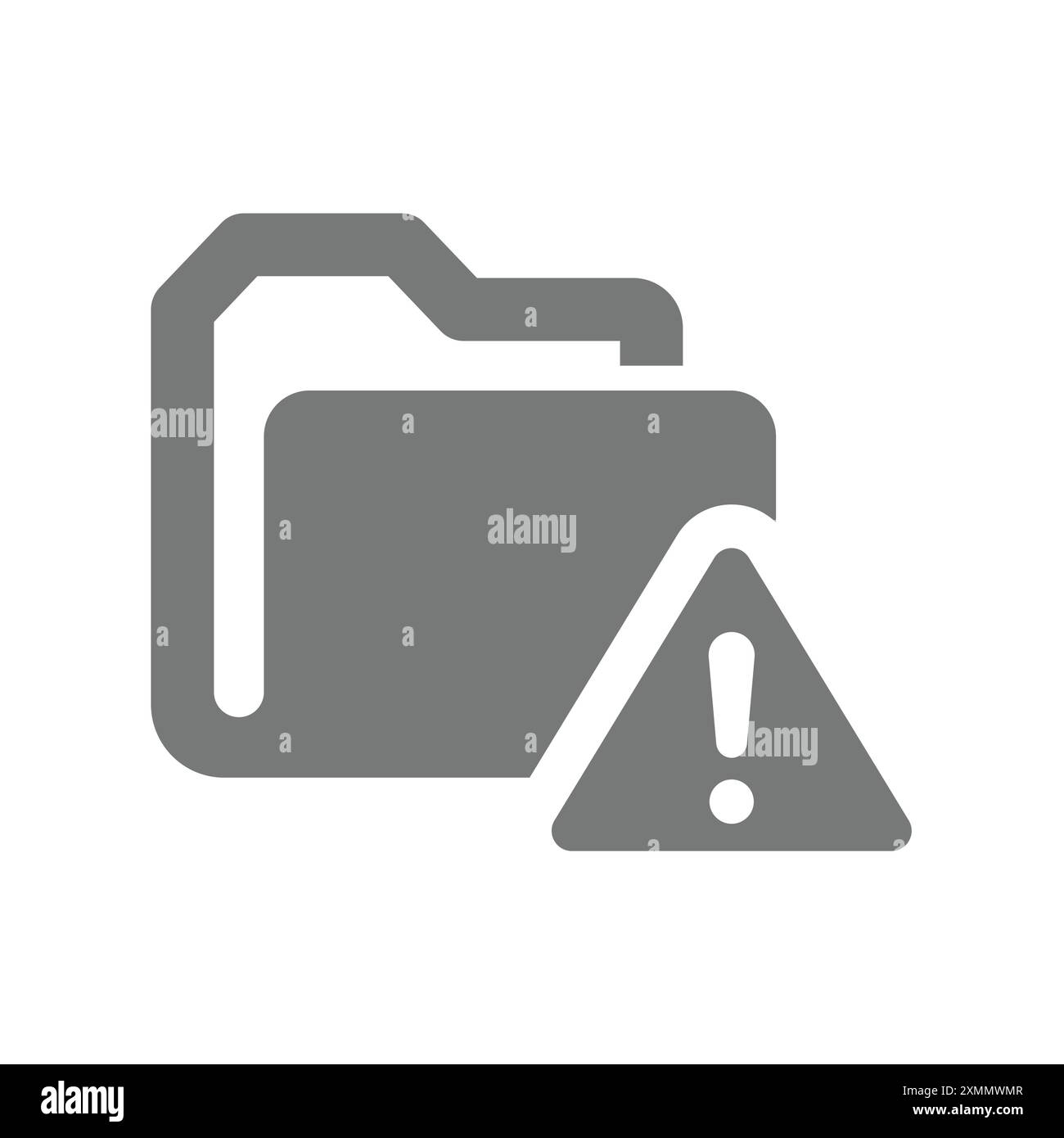 Directory warning, error or alert vector icon. File folder with ...