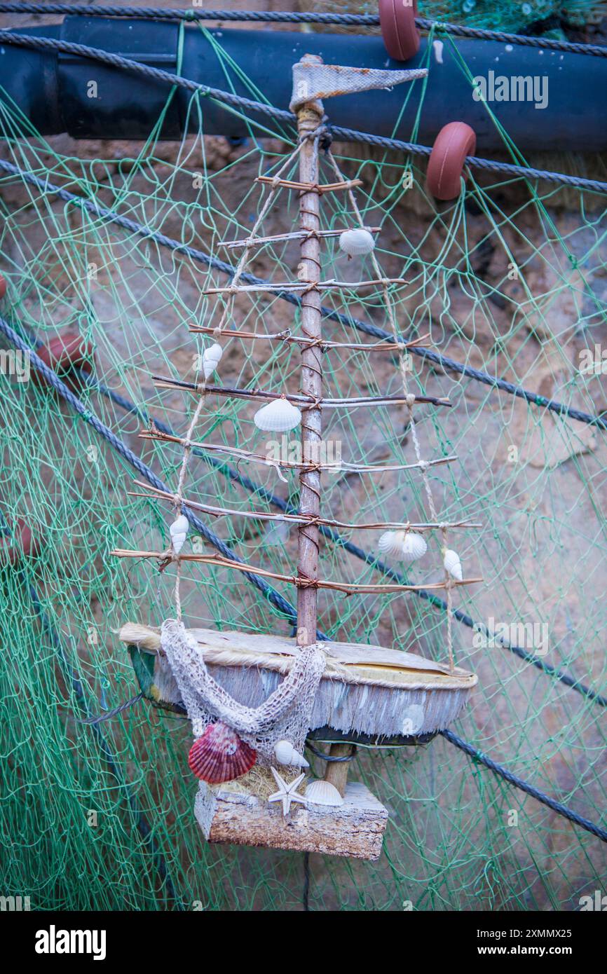 Handmade boat made of seashell. Tazones, one of the most beautiful ...