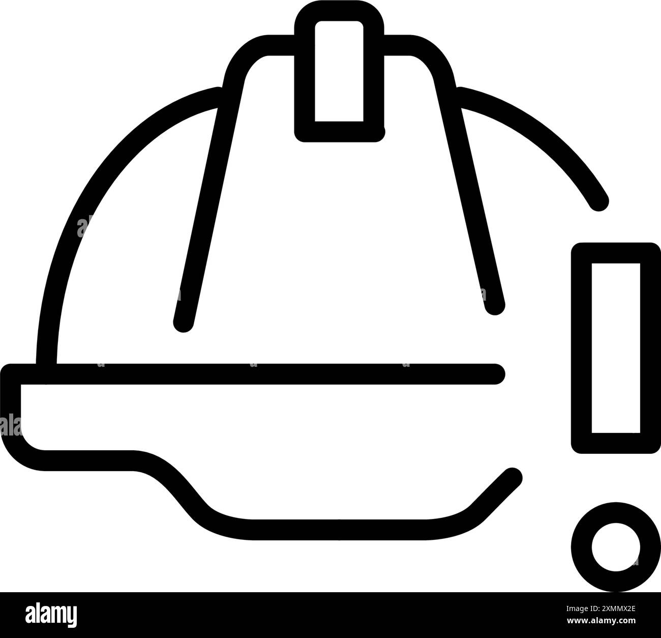 Hard hat and exclamation mark. Construction work safety, emergency ...