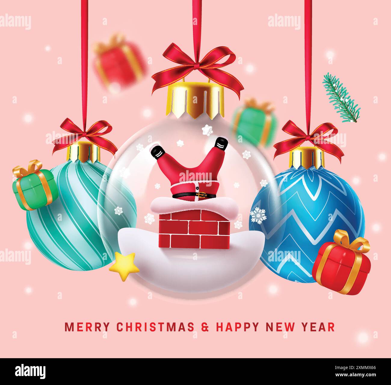 Funny santa bauble Stock Vector Images - Alamy