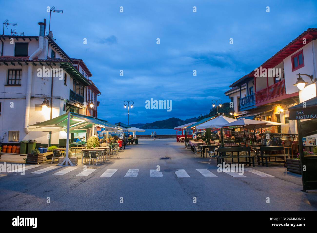 Tazones, Spain - July 12th, 2024: Restaurans area of Tazones, one of ...