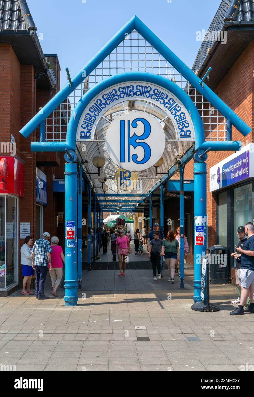 Entrance to the Britten Centre shopping mall town centre of Lowestoft ...