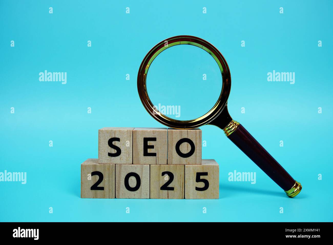 Budget 2025 with wooden blocks alphabet letters and Magnifying glass on ...