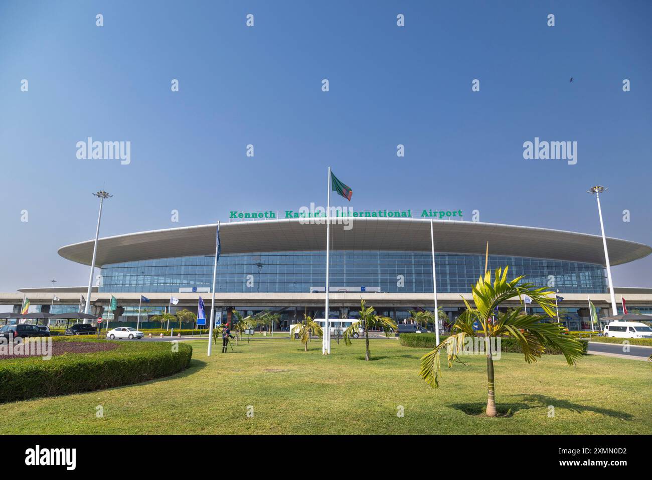 The exterior facade of the Kenneth Kaunda International Airport in ...