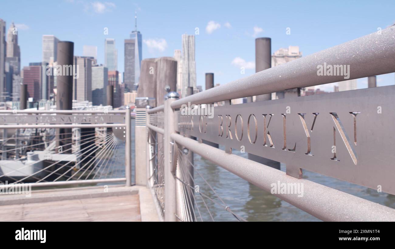 New York City Manhattan downtown skyline, financial district waterfront ...