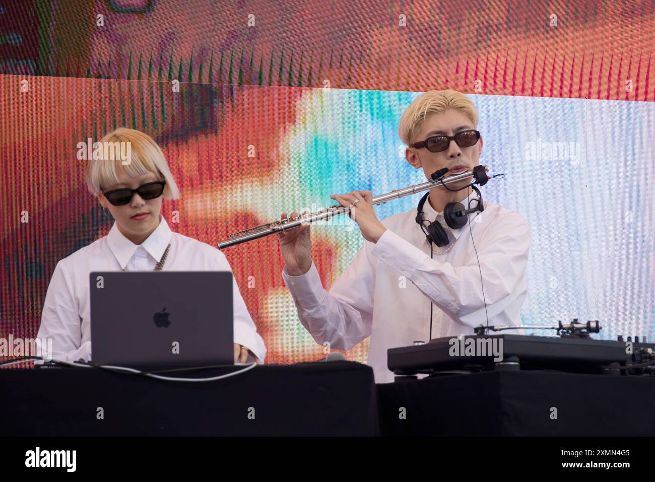 Paris, France. 28th July, 2024. Turntablist, DJ, Flutist and Music ...