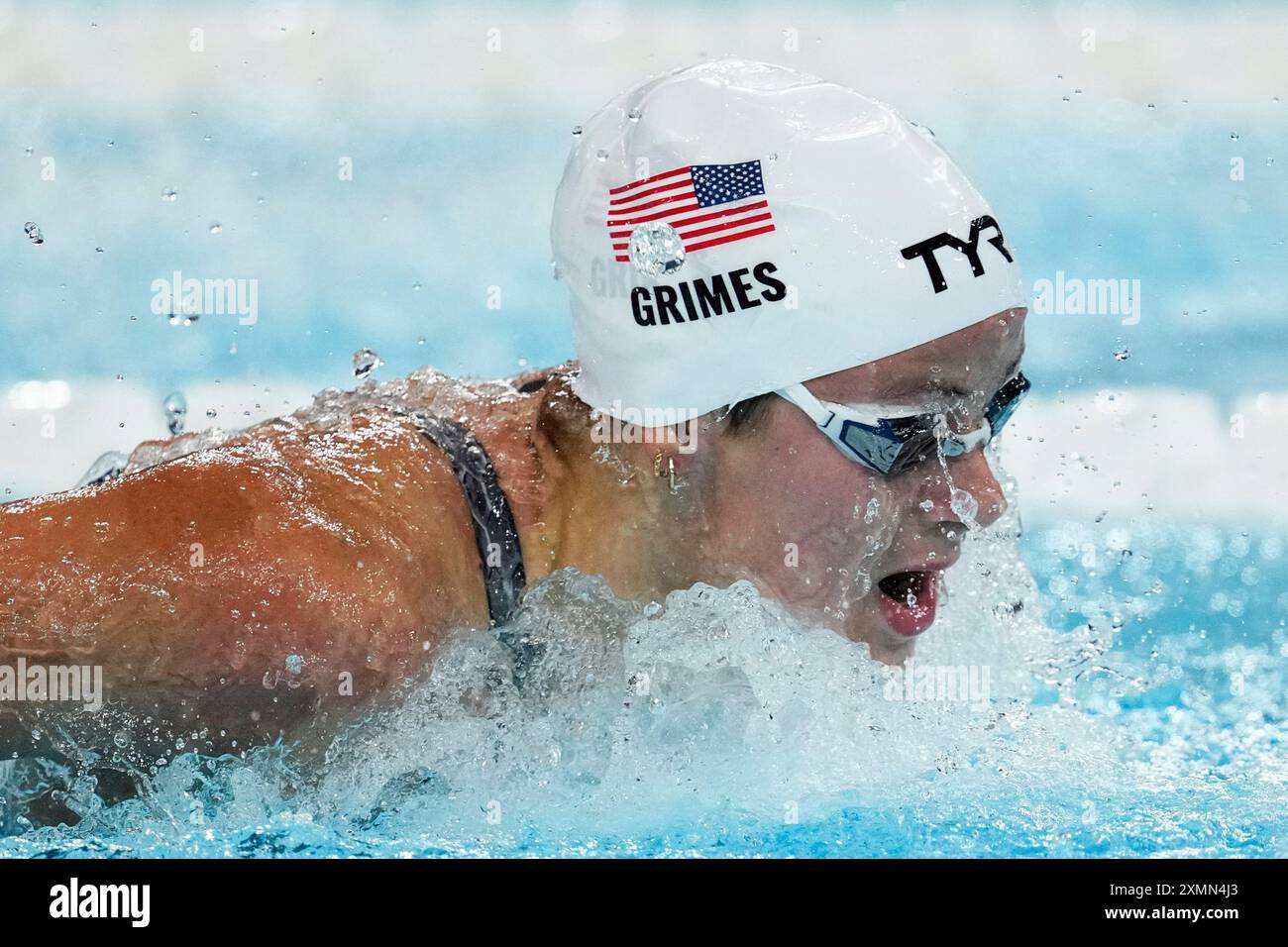 Katie Grimes, of the United States, competes during a heat in the women ...
