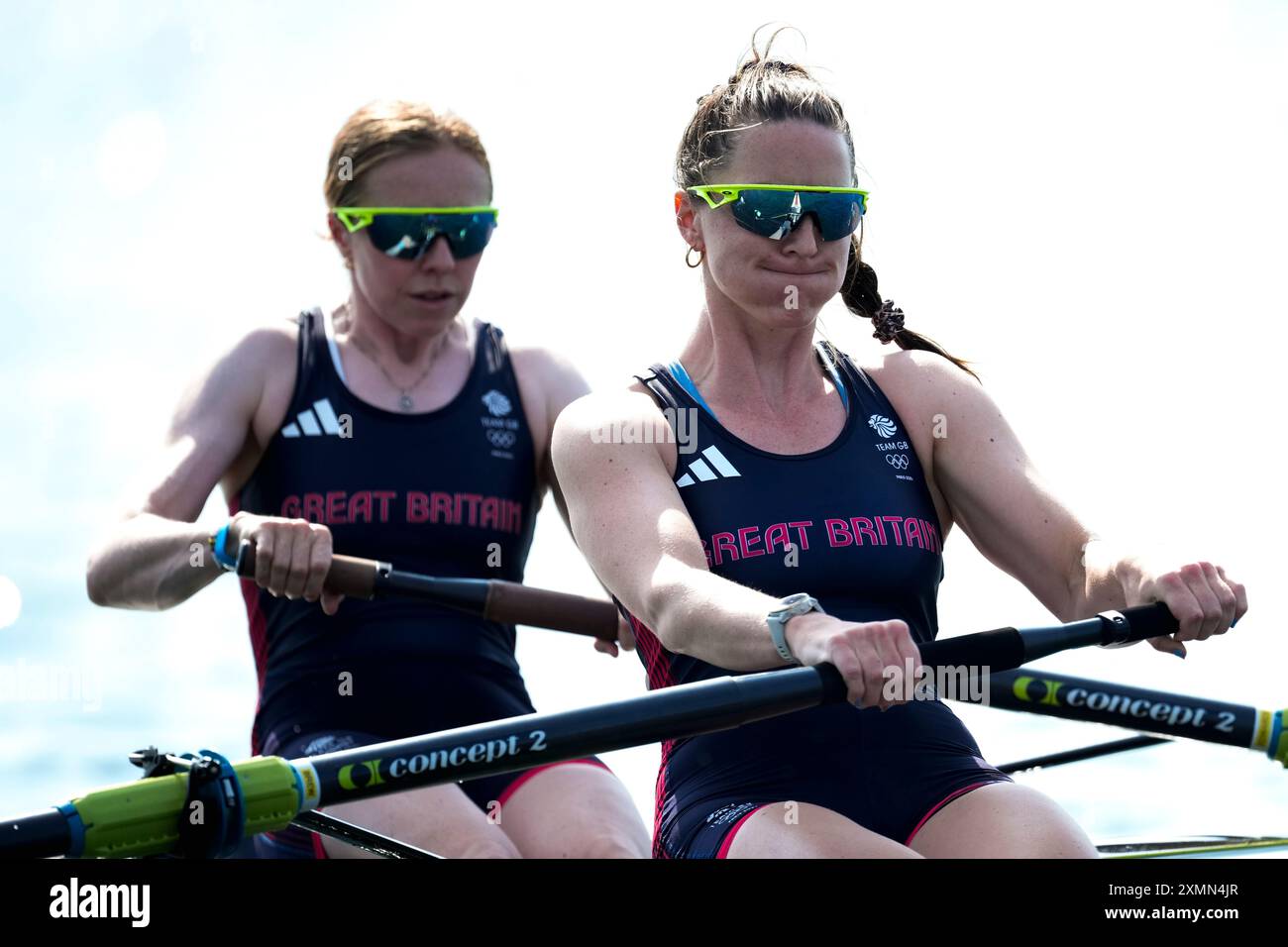 Britain's Chloe Brew and Rebecca Edwards compete in the women's pair ...