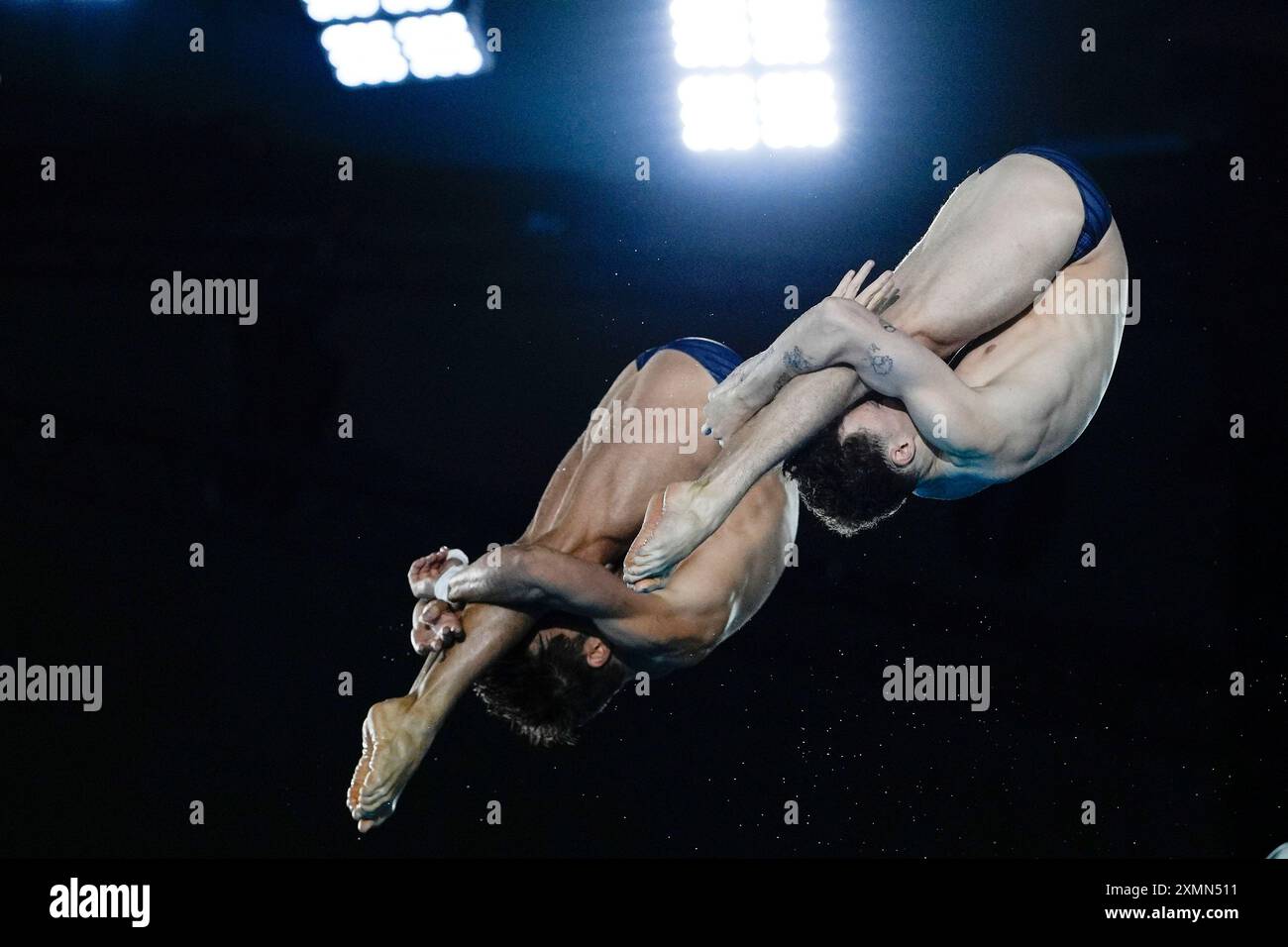 Britain's Thomas Daley and Noah Williams compete in the men's 10-meter ...