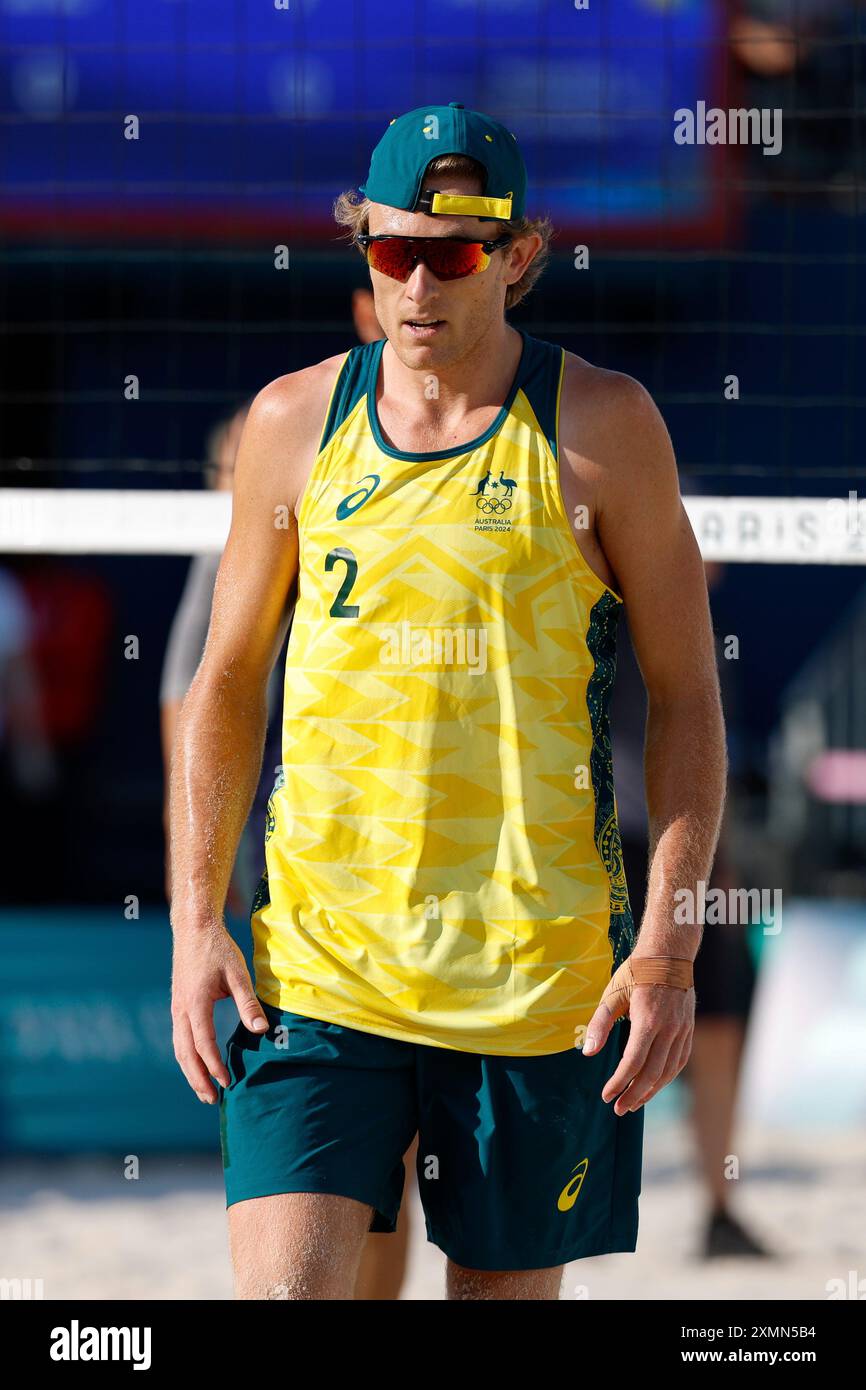 Carracher Izac of Australia looks on during Beach Volleyball men's ...