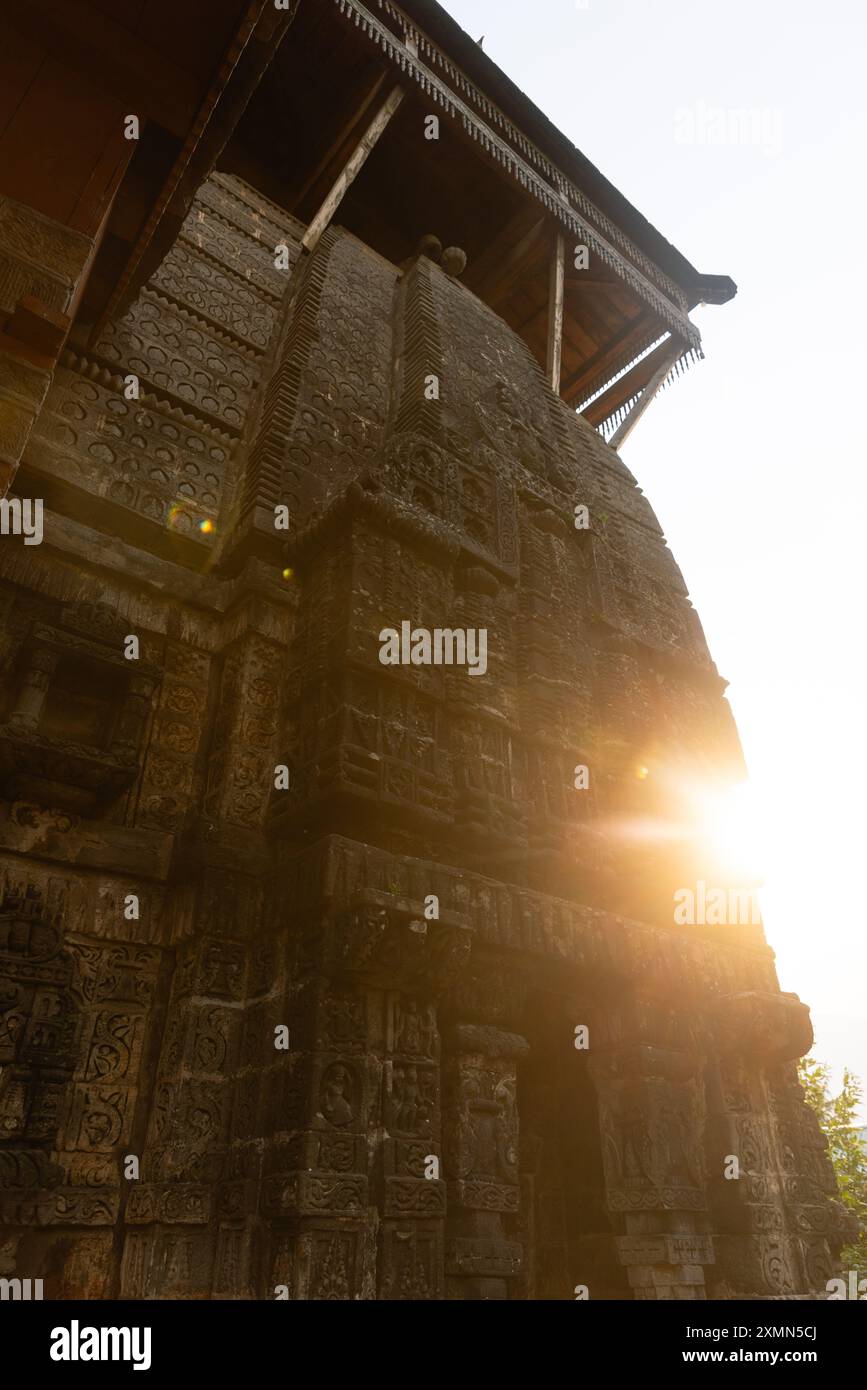 India Himachal Pradesh state Naggar village View of the Krishna Temple ...