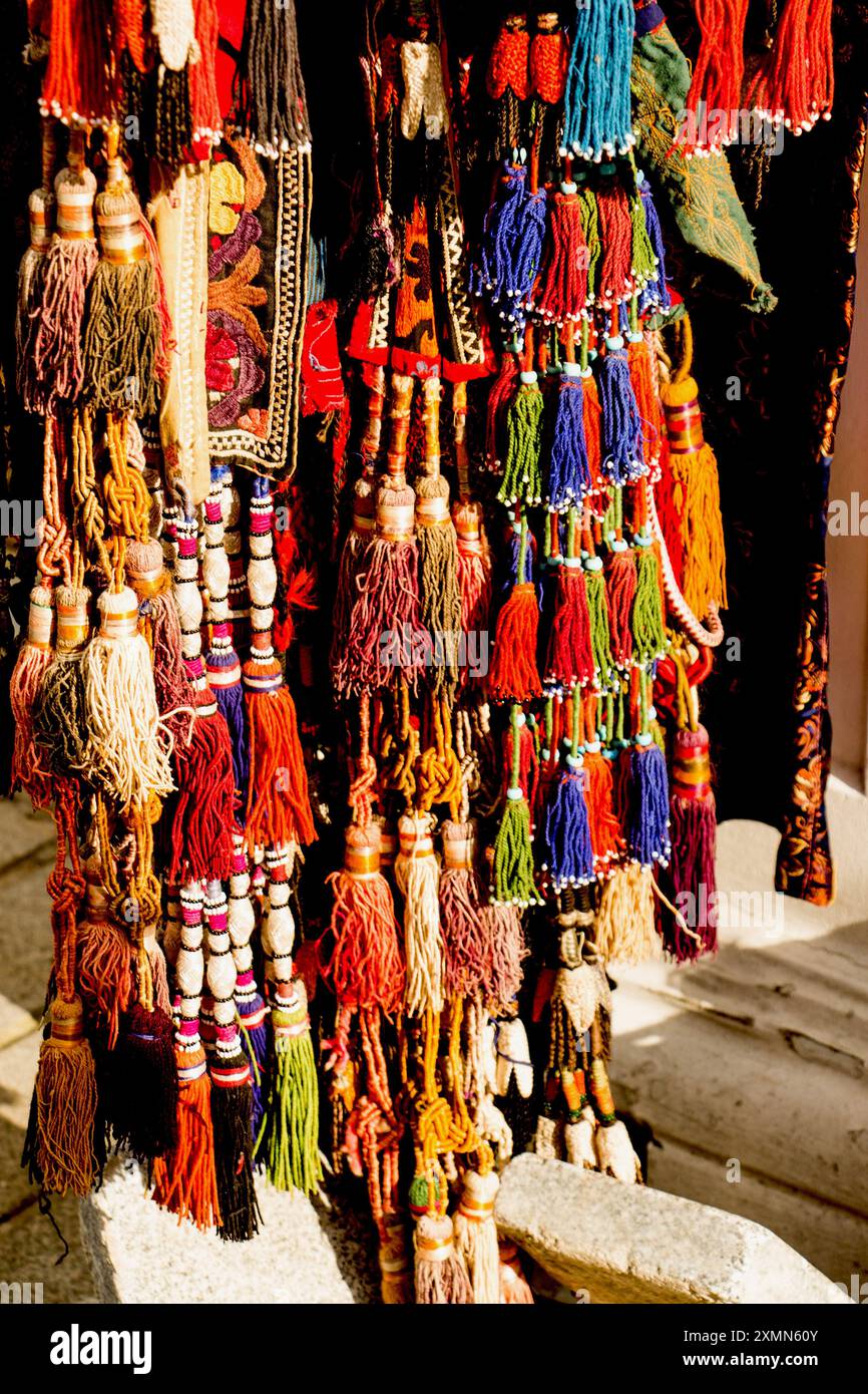Selection of Ottoman Turkish traditional tassels in various colors ...