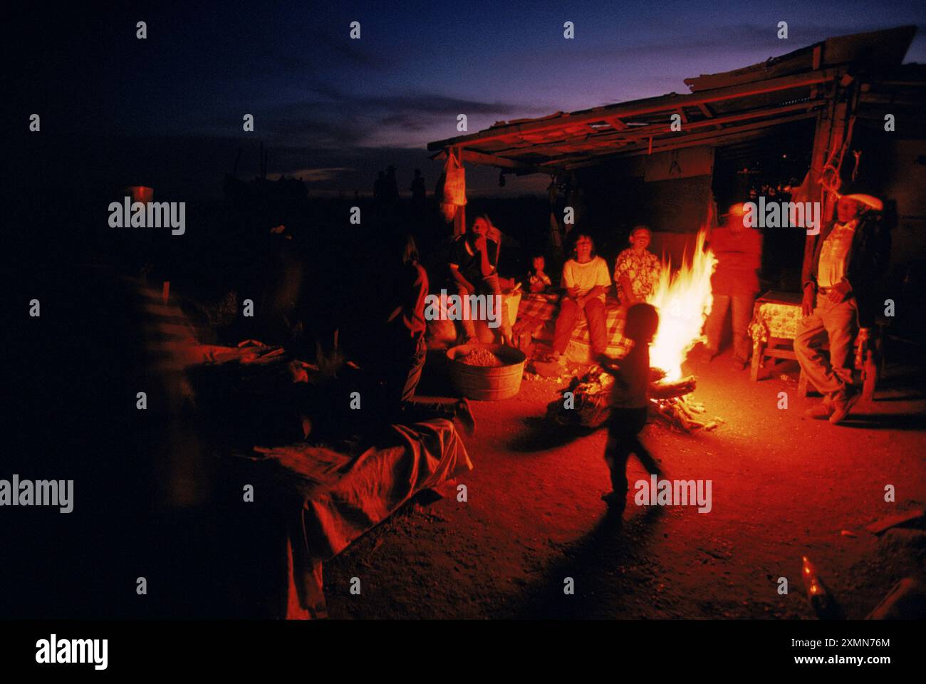Campfire at a communal farm, Paotum, Mexico Stock Photo - Alamy