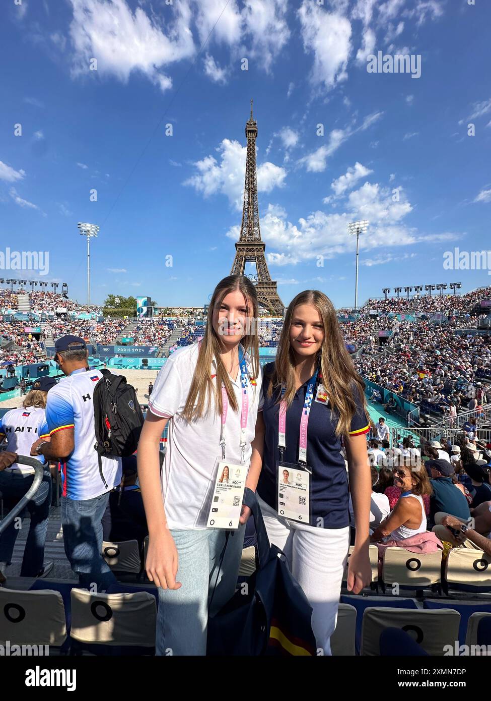 Princess Leonor and Infanta Sofia support the beach volleyball team at ...
