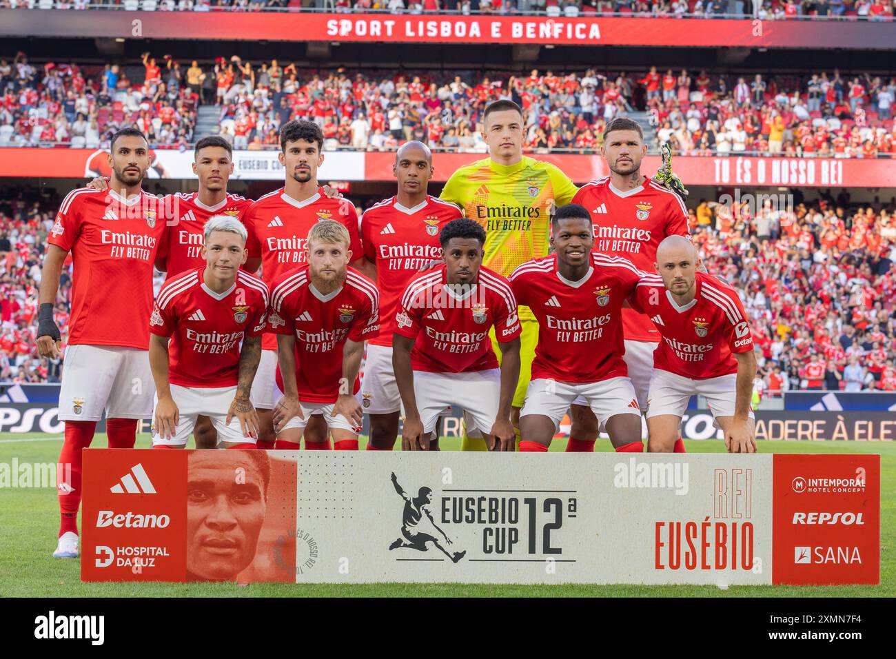 Lisboa, Portugal. 28th July, 2024. Starting eleven players of SL ...