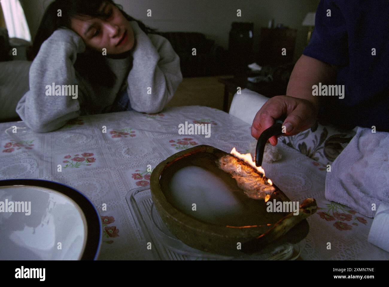 Lightning a traditional stove, Nunavut, Canada Stock Photo - Alamy
