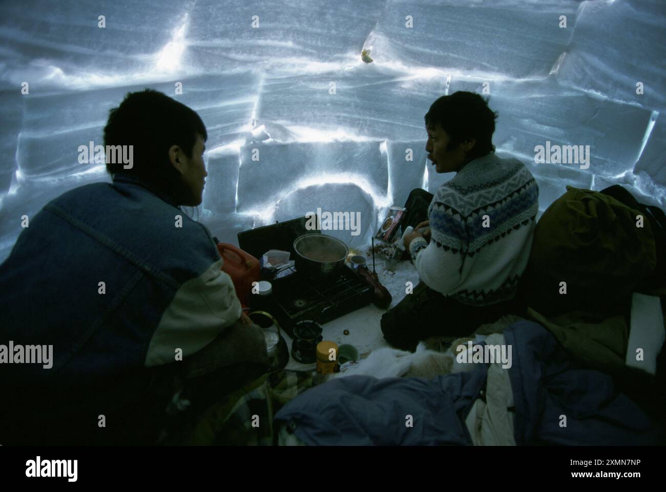 Inside an igloo, Nunavut, Canada Stock Photo - Alamy