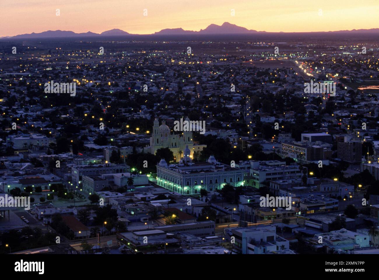 An aerial view of the city of Sonora Hermosillo, Mexico, Central ...