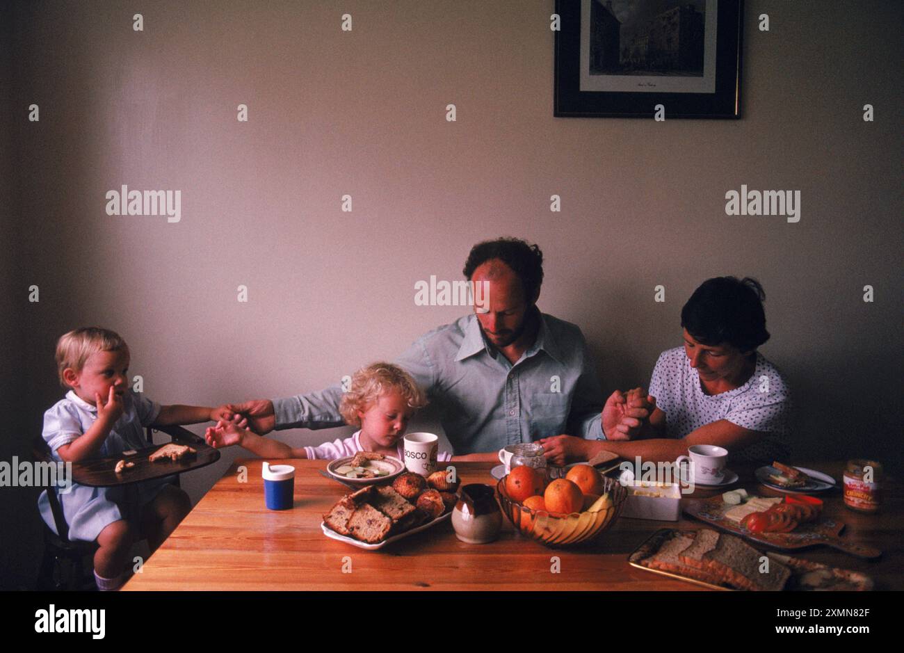 Family Prayer Stock Photo Alamy