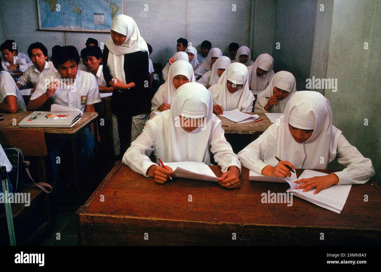 Muslim school classroom, Bandung, Java, Indonesia Stock Photo - Alamy
