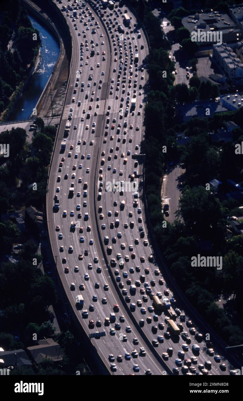 Aerial view of Los Angeles Traffic Stock Photo - Alamy