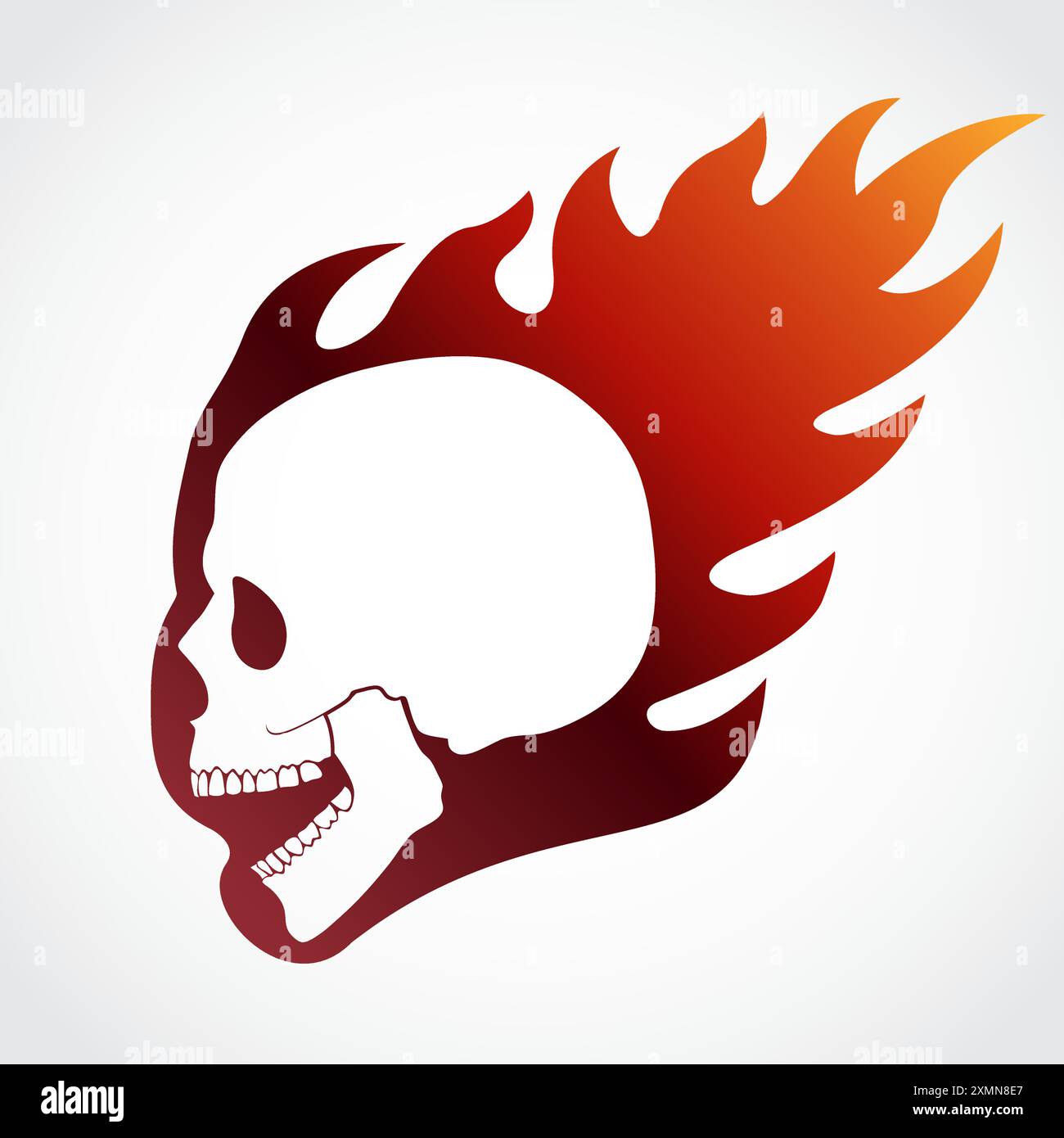Red Skull With Flames