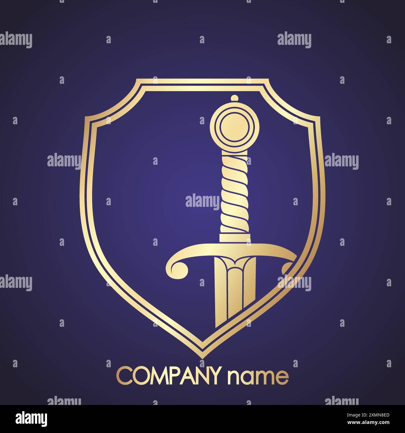 shield and sword heraldry golden logo design Stock Vector Image & Art ...