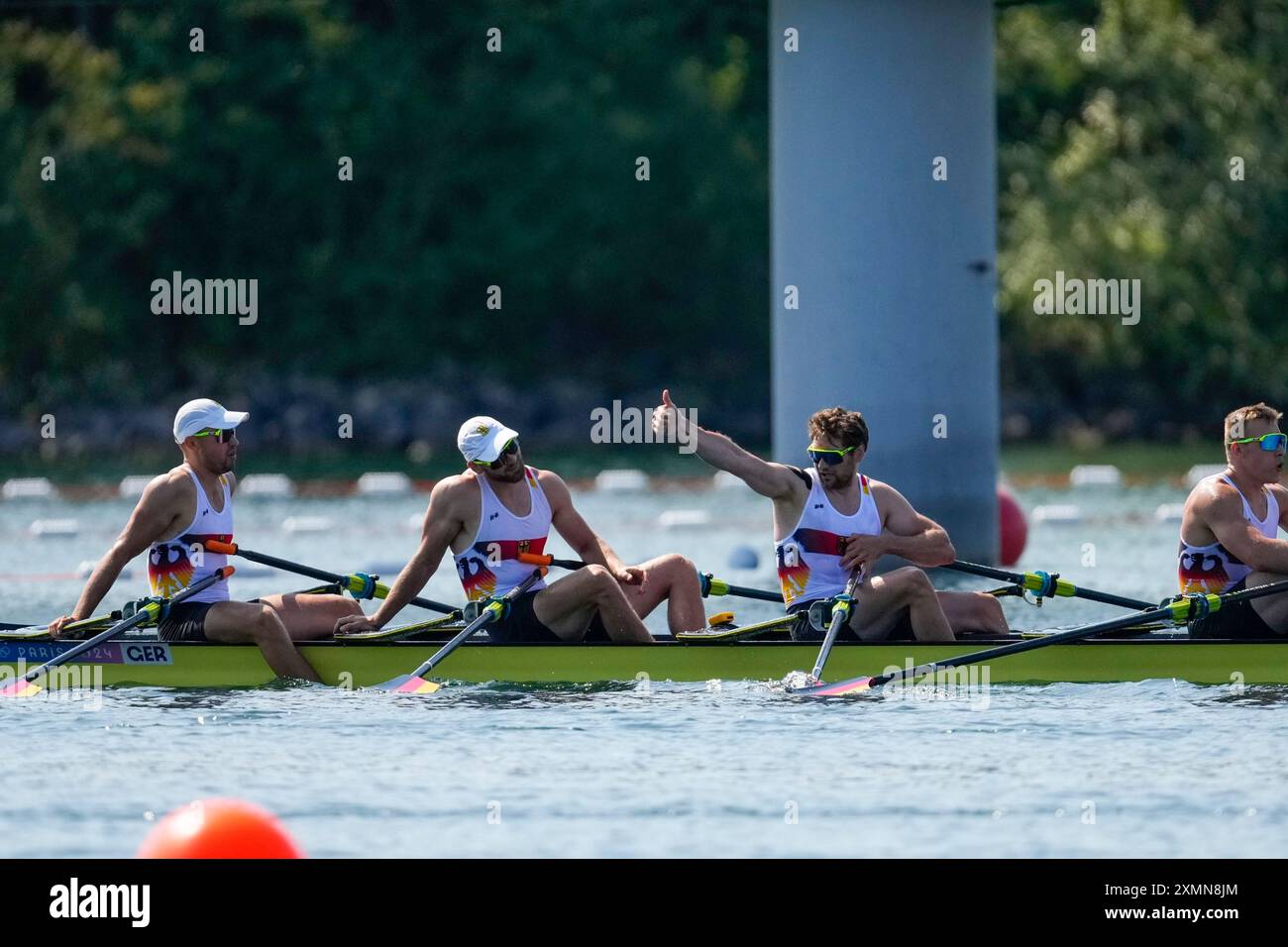 Germany's Moritz Wolff, Anton Finger, Tim-Ole Naske and Max Appel react ...