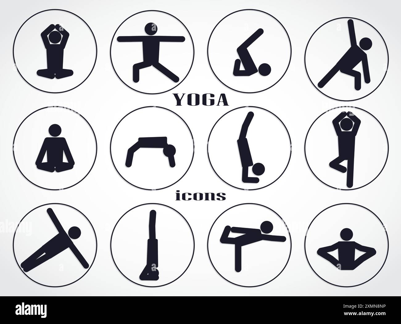 yoga pose pictogram icon set Stock Vector Image & Art - Alamy