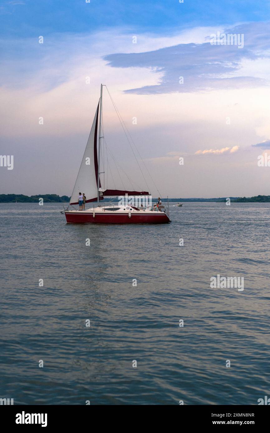 Sailing boat ride on the lake Stock Photo - Alamy