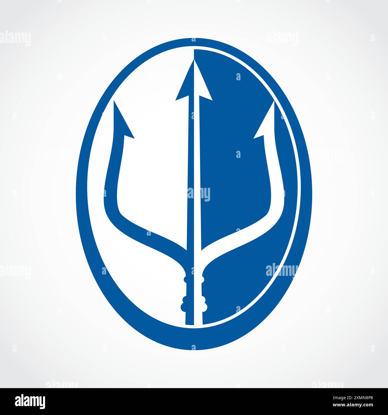 trident half negative shape blue logo Stock Vector Image & Art - Alamy