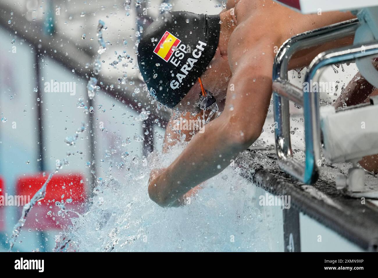 Carlos Garach Benito, of Spain, prepares for his heat in the men's 800 ...