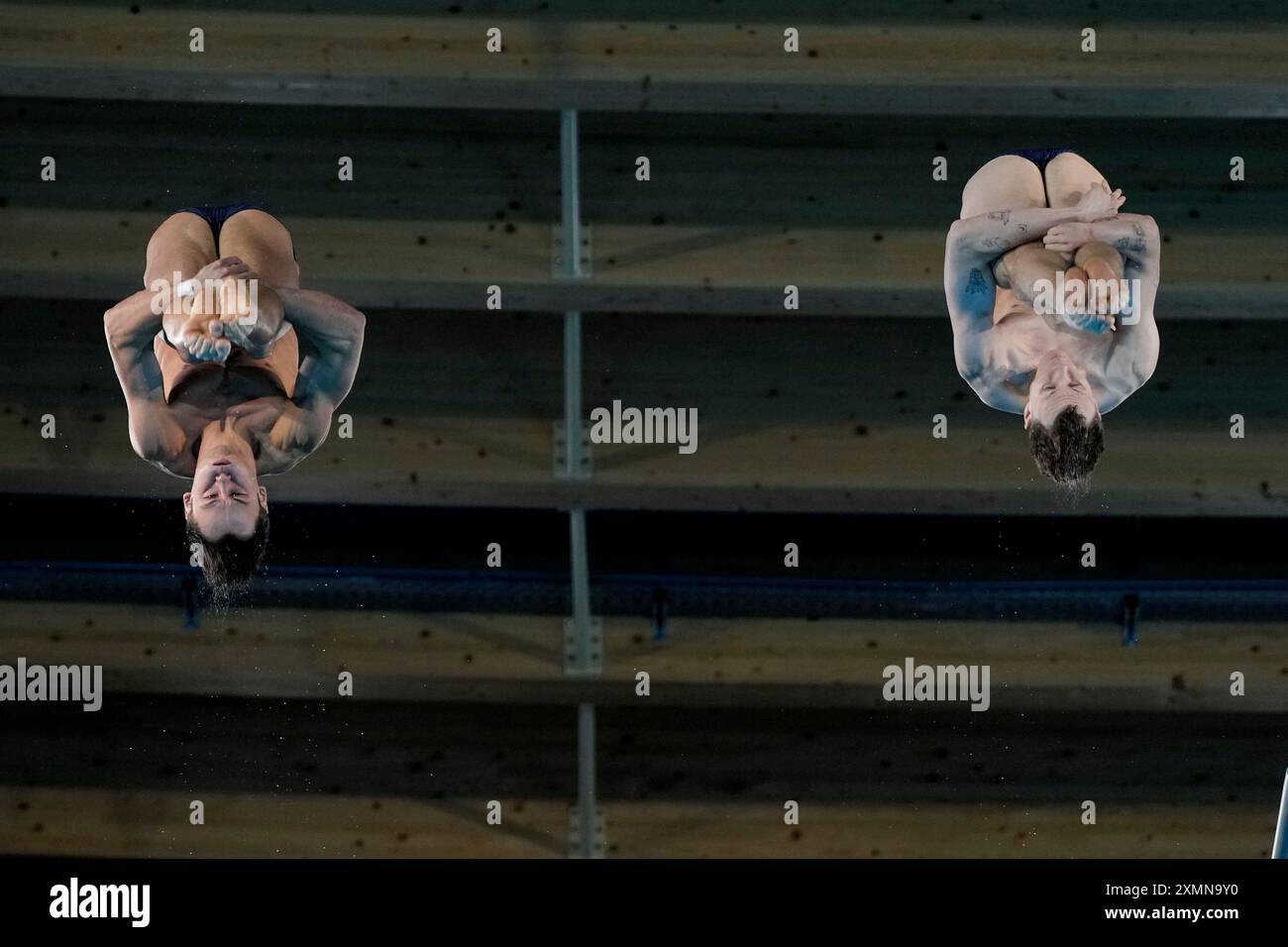 Britain's Thomas Daley and Noah Williams compete in the men's 10-meter ...