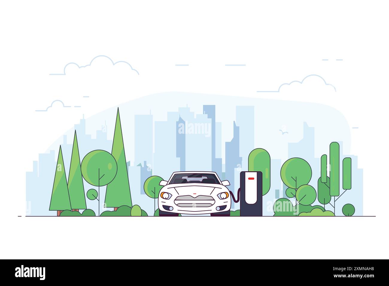 Electric car line Cut Out Stock Images & Pictures - Alamy