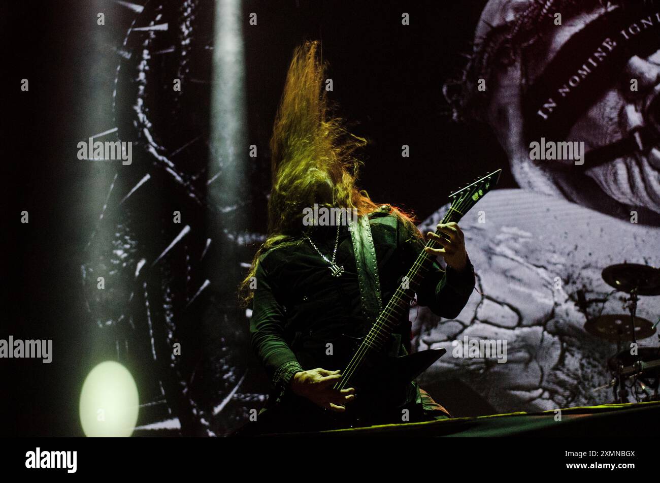 Seth (Patryk Sztyber) of Behemoth performing at Release Athens Festival ...