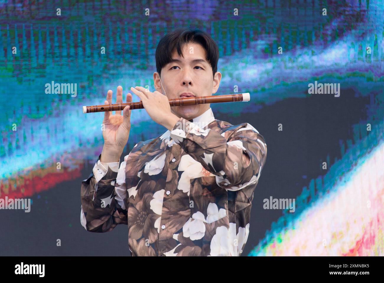 Paris, France. 28th July, 2024. 3 PEOPLE MUSIC, a creative trio of ...