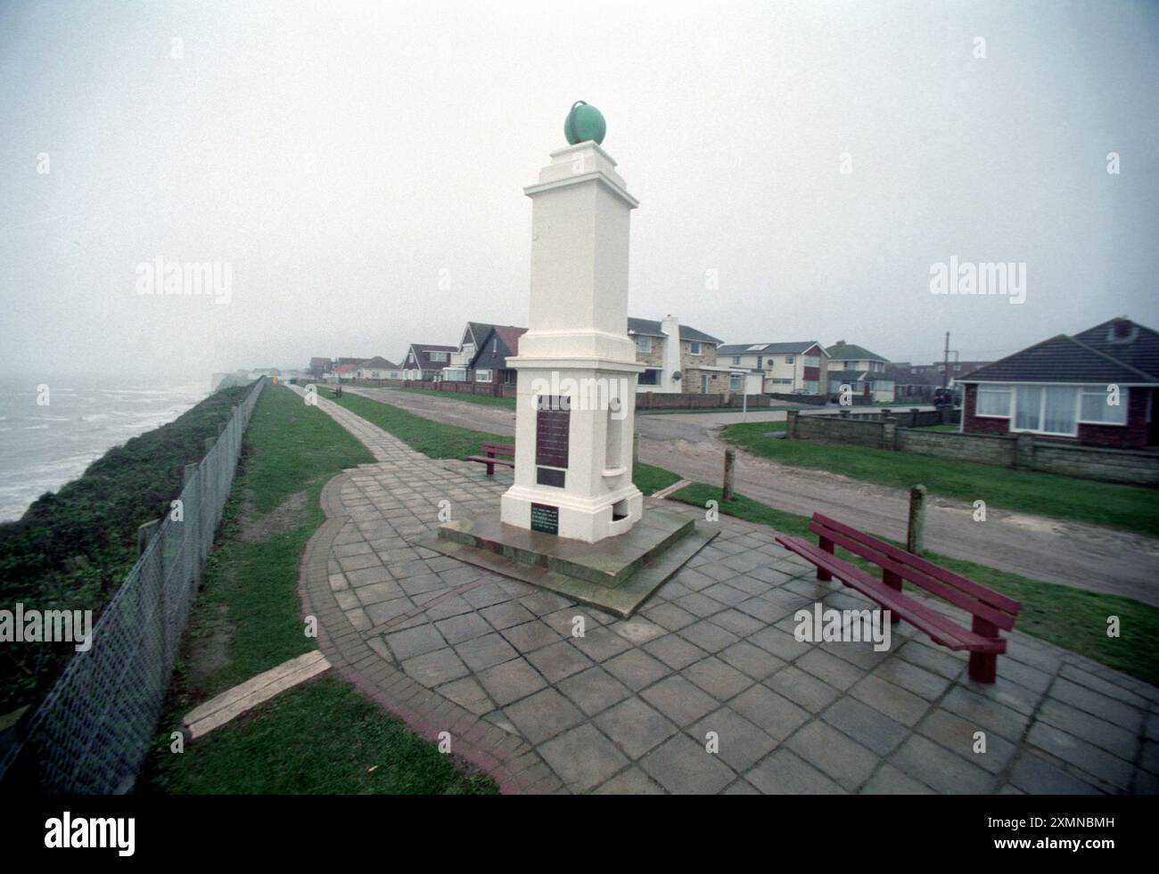 Peacehaven Meridian Line Monument 2 March 1999 Picture by Roger Bamber ...