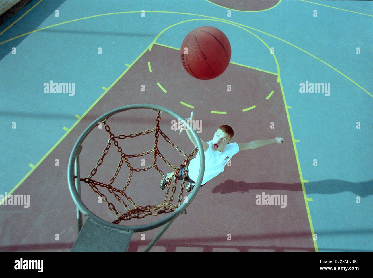 Junior basketball champion 15 year old Richard Milham practices his ...