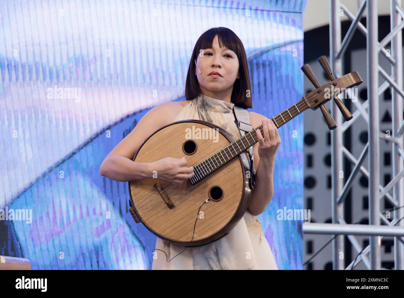 Paris, France. 28th July, 2024. 3 PEOPLE MUSIC, a creative trio of ...